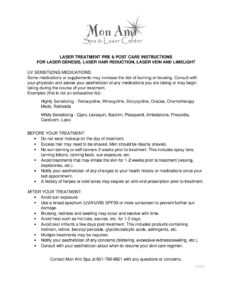 Pre and Post Care Instructions for Laser Genesis, Laser Hair Reduction ...